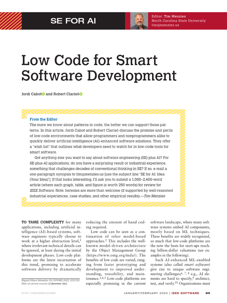 Artigo 7 - Low - Code - For - Smart - Software - Development PDF | PDF | Artificial Intelligence ...