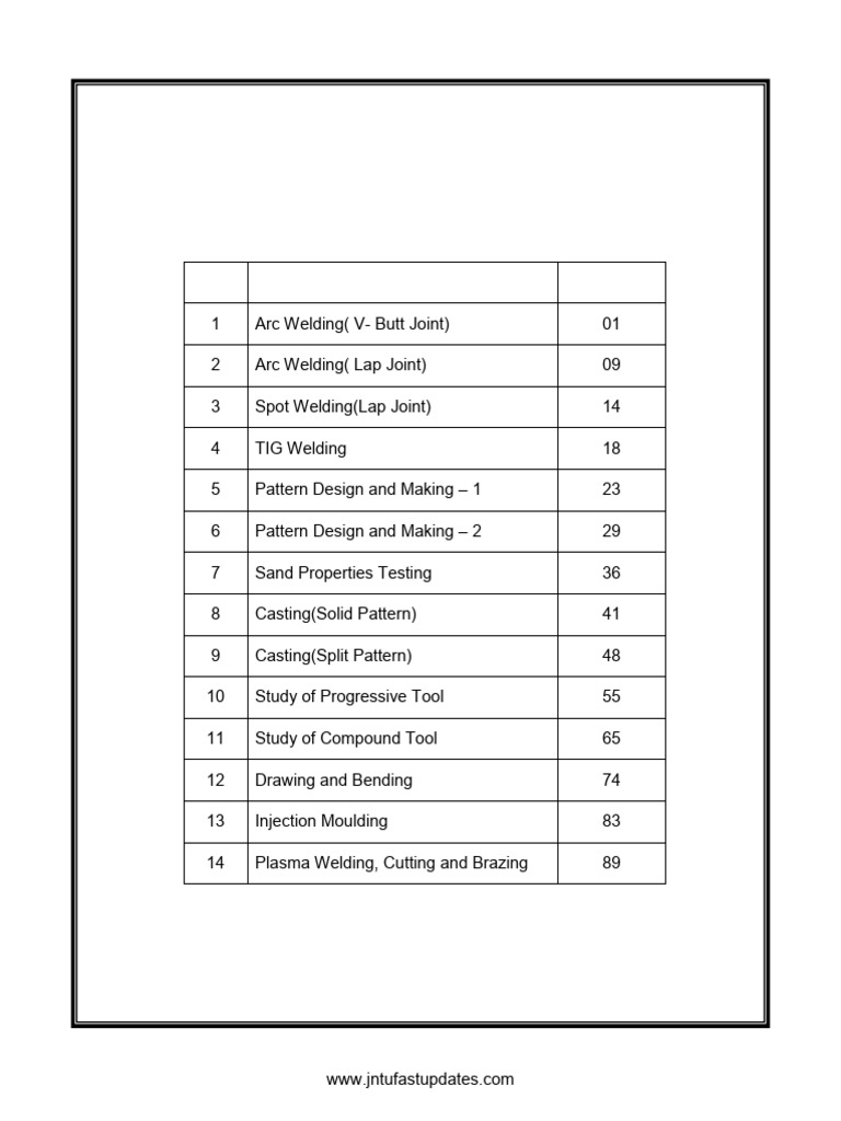 Production Technology Lab Manual | PDF | Welding | Construction