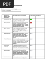 BBS Safety Observation Checklist | PDF | Personal Protective Equipment ...