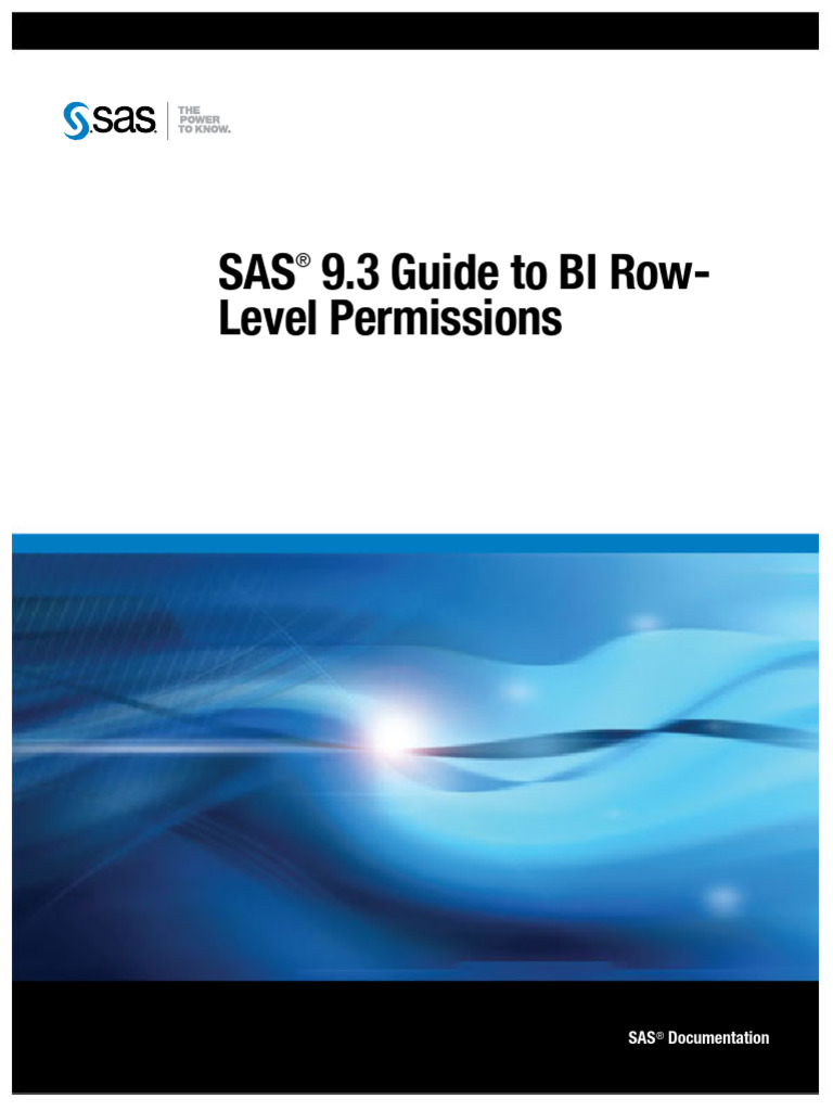 SAS® Guide To BI Row-Level Permissions | PDF | Databases | Relational Database