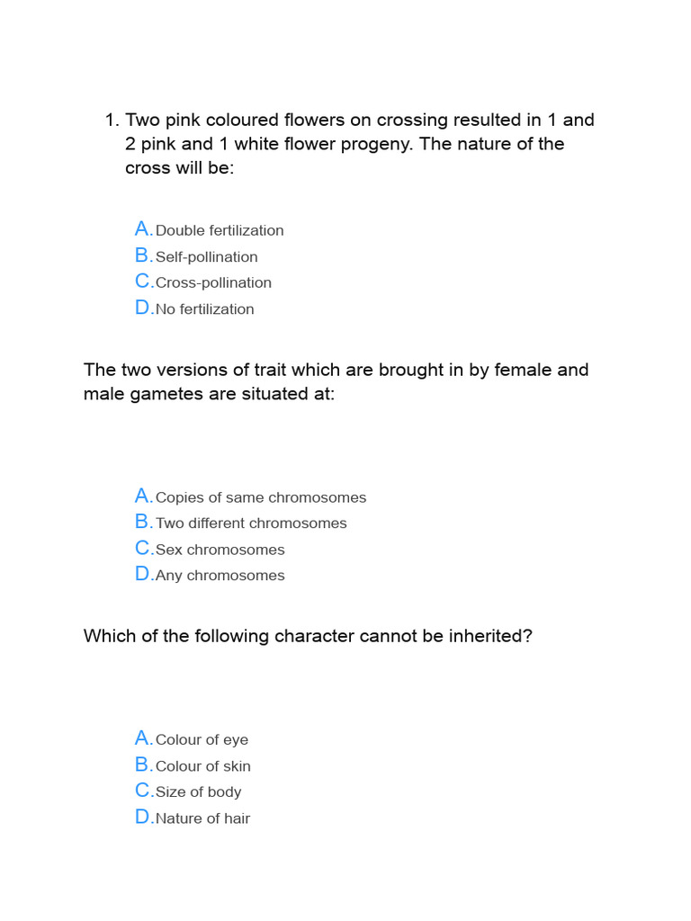 Heredity and Evolution Important Ques | PDF | Gene | Heredity