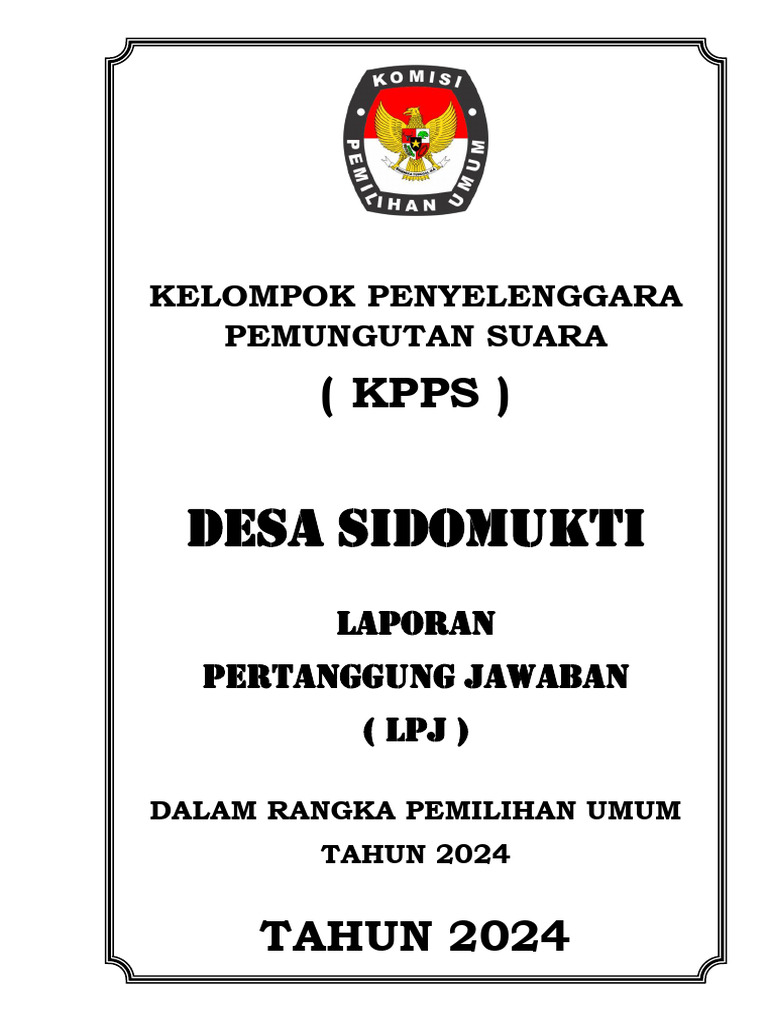 Spj Kpps Desa Sidomukti Tahun 2024 | PDF