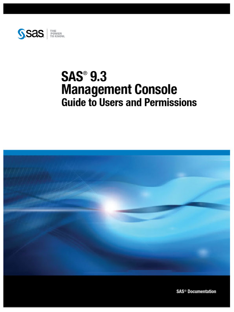 SAS® Management Console Guide To Users and Permissions | PDF | Password ...