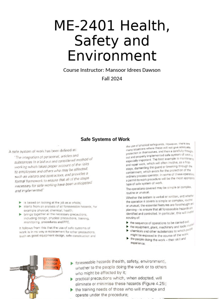 L5 ME-2401 Health, Safety and Environment - Lecture-5 | PDF