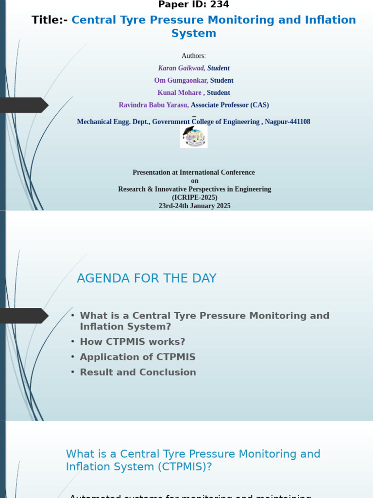 Final PPT Research PPR | PDF | Tire | Automation