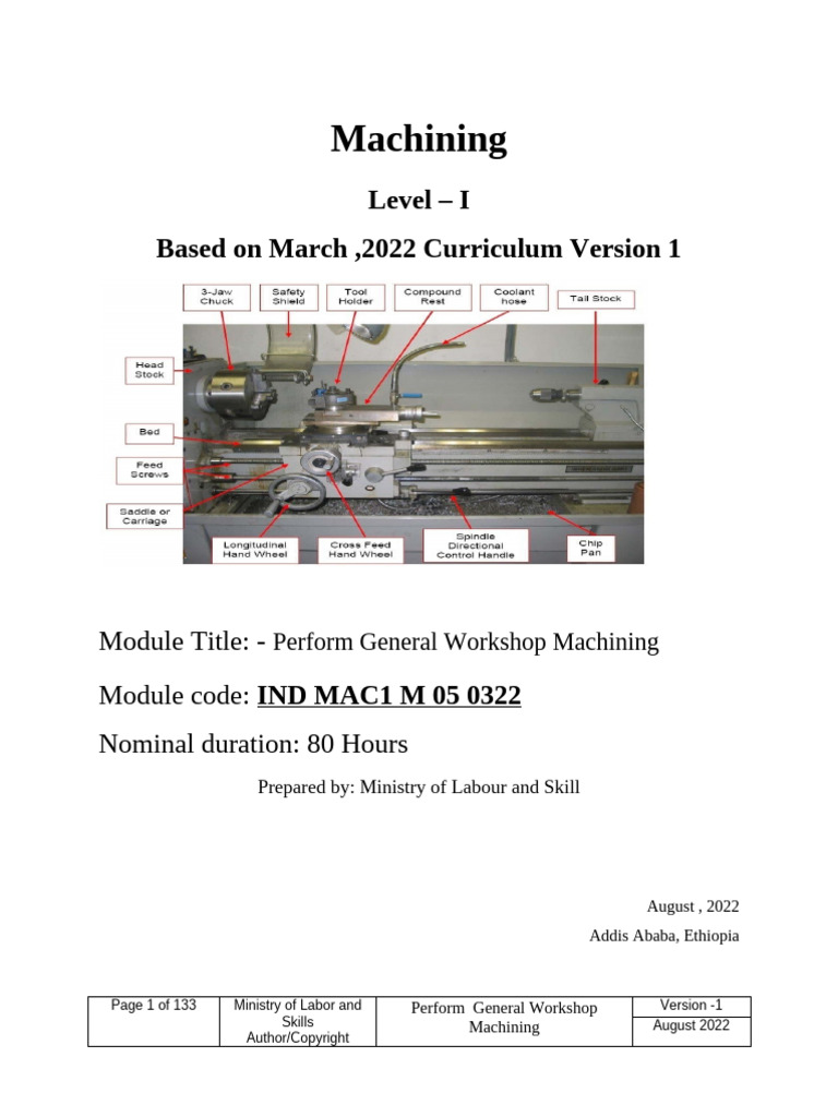 M-05 Perform General Workshop Machinery | PDF | Drill | Machining