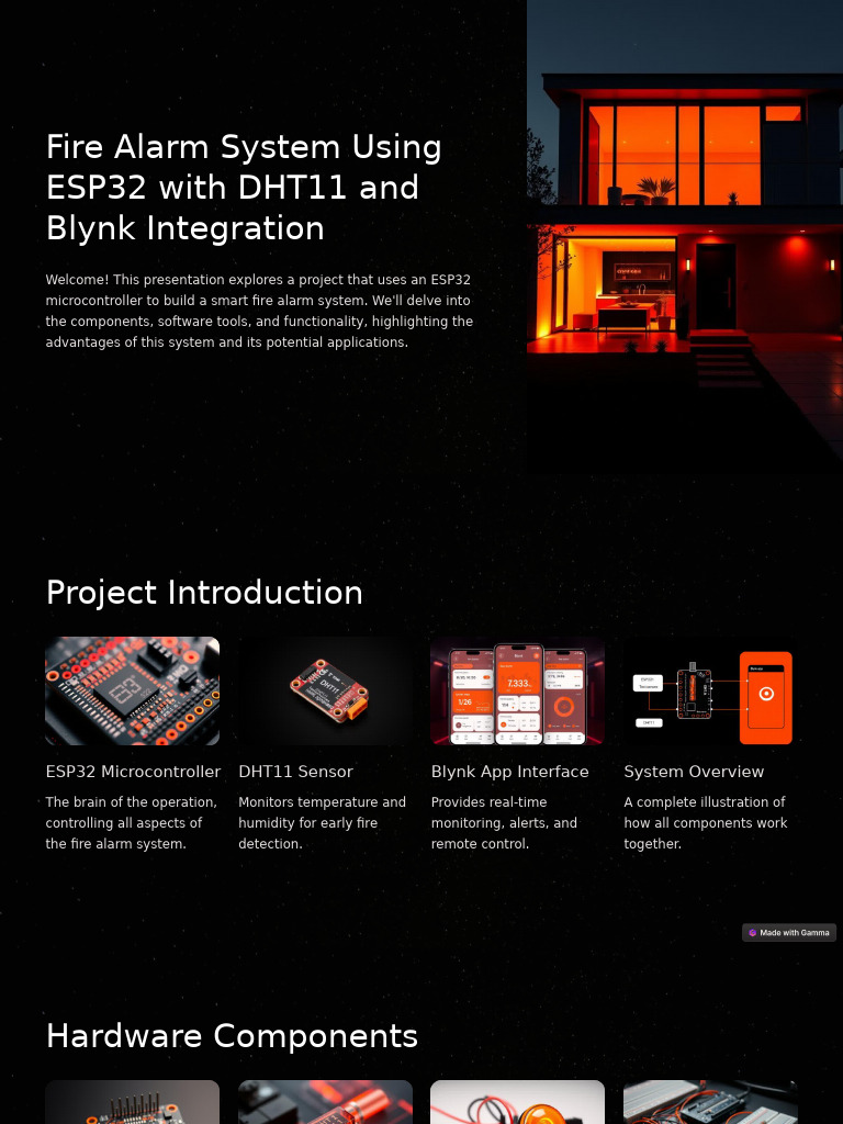Fire Alarm System Using ESP32 With DHT11 and Blynk Integration | PDF ...