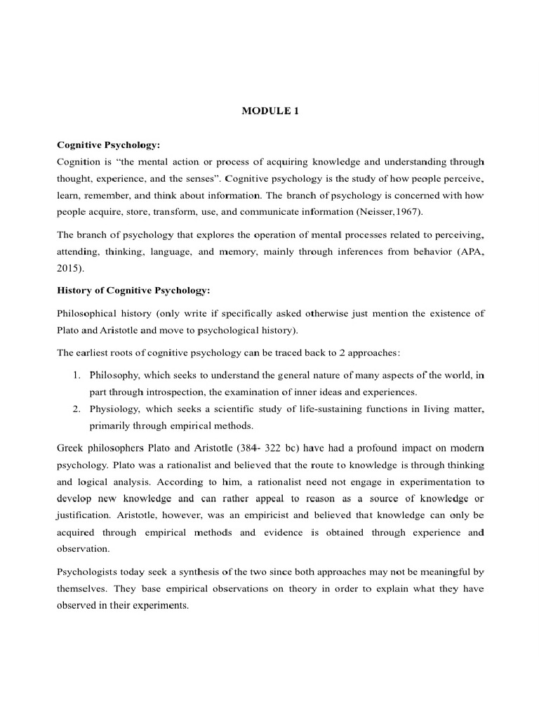 Cognitive Psychology | PDF