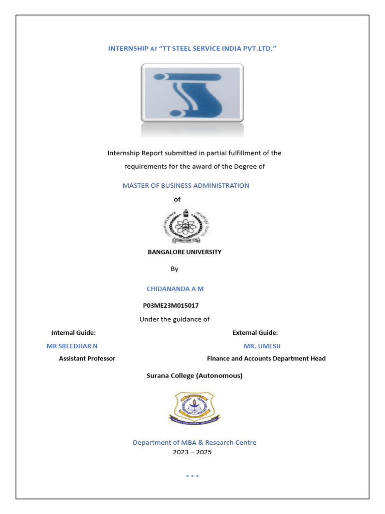 Report @TTSS | PDF | Working Capital | Supply Chain