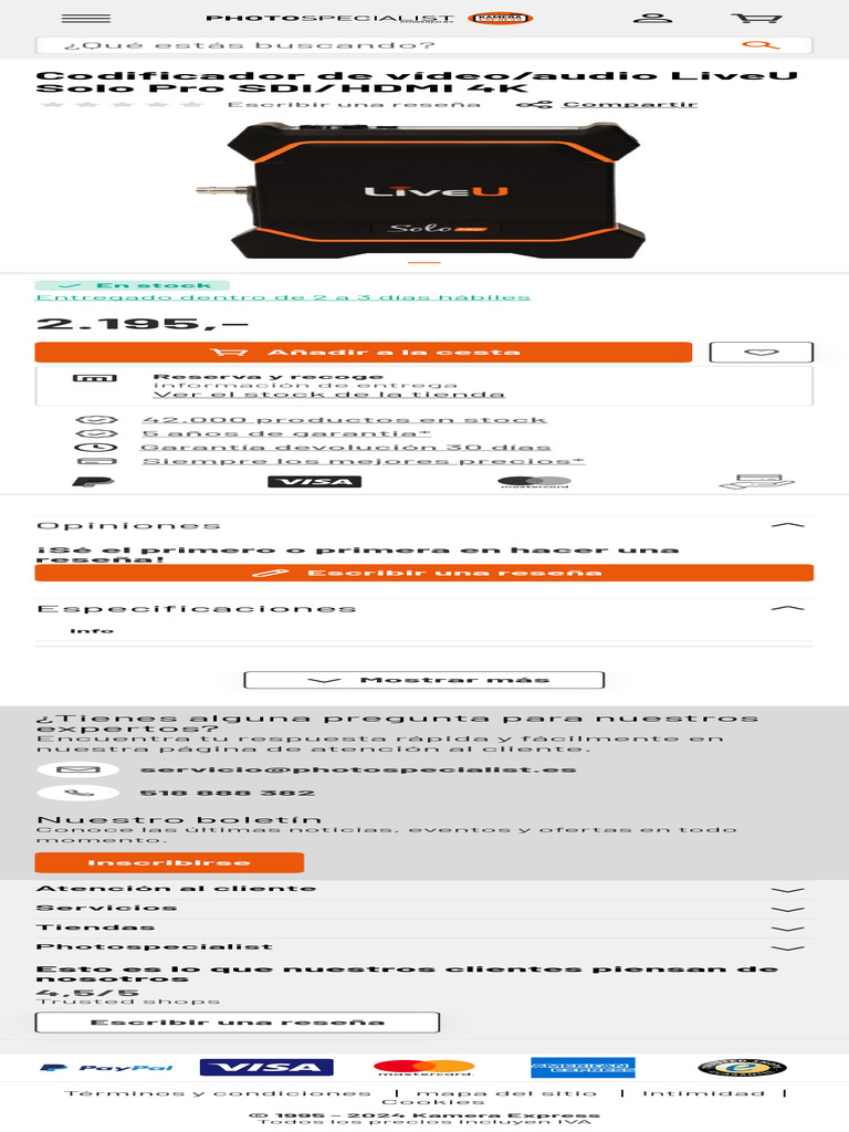 Codificador de Vídeoaudio LiveU Solo Pro SDIHDMI 4K - Kamera Express | PDF