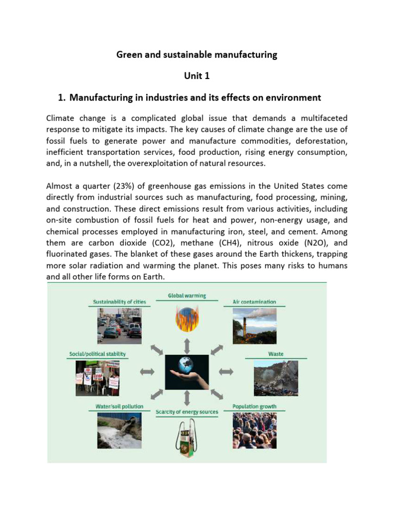 Green Manufacturing | PDF | Greenhouse Effect | Greenhouse Gas