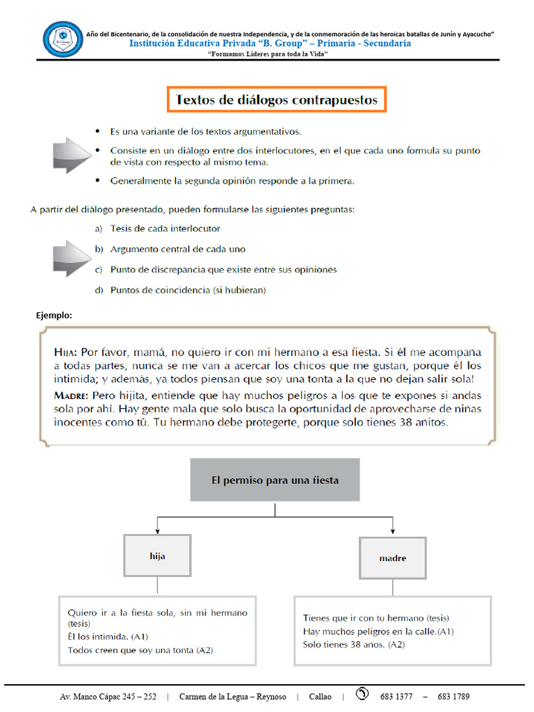 Ficha 8 - Textos Contrapuestos - R.V - 3ro Sec | PDF
