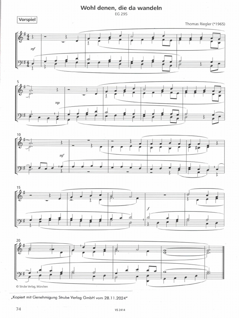 Wohl Denen, Die Da Wandeln. Seite 1 - 0 | PDF