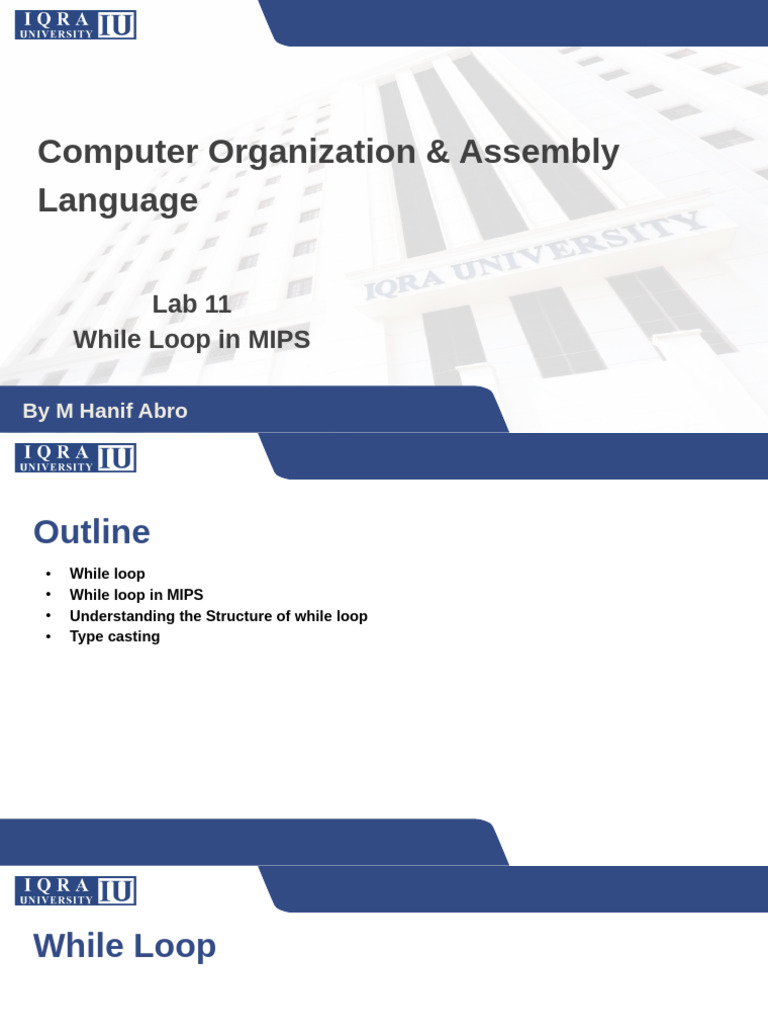 LAB 11 - While Loop in MIPS | PDF | Computing | Control Flow