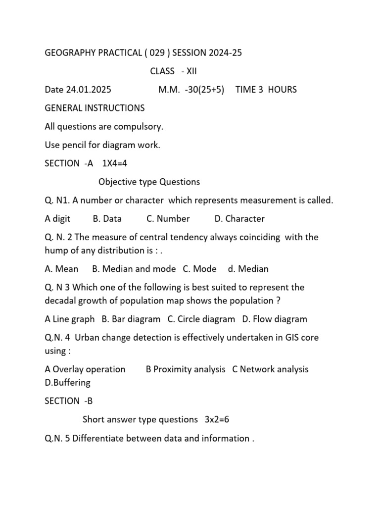 Geography Practical Exam 2024-25 | PDF