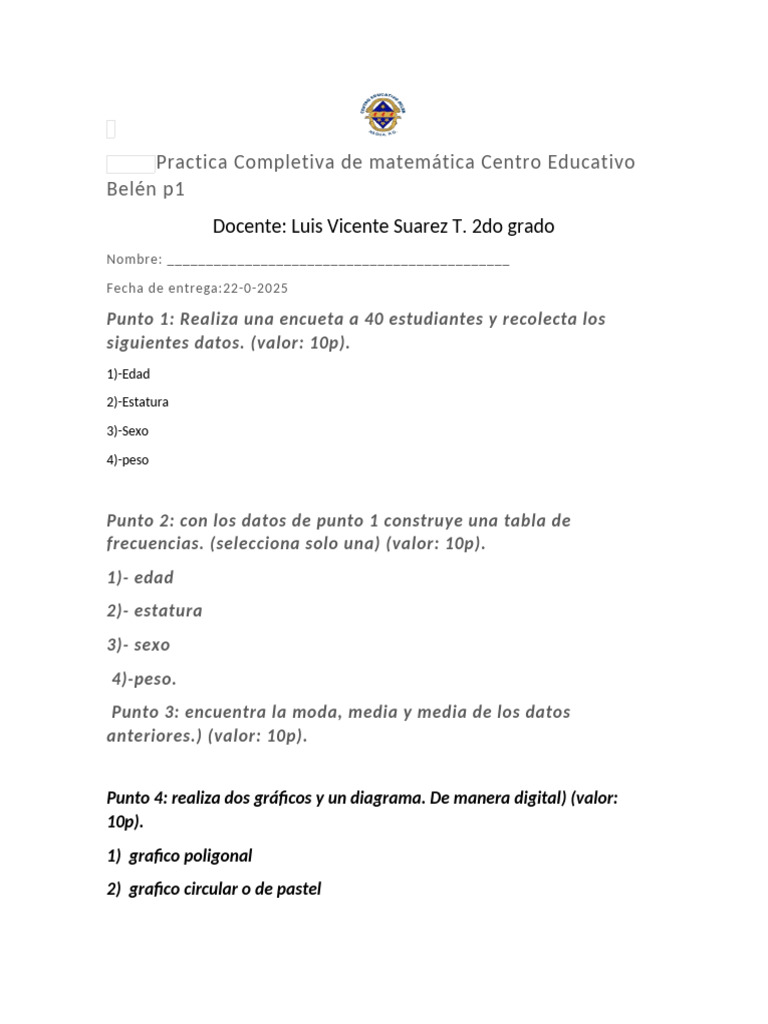 Tarea de Matemáticas 2do Grado | PDF