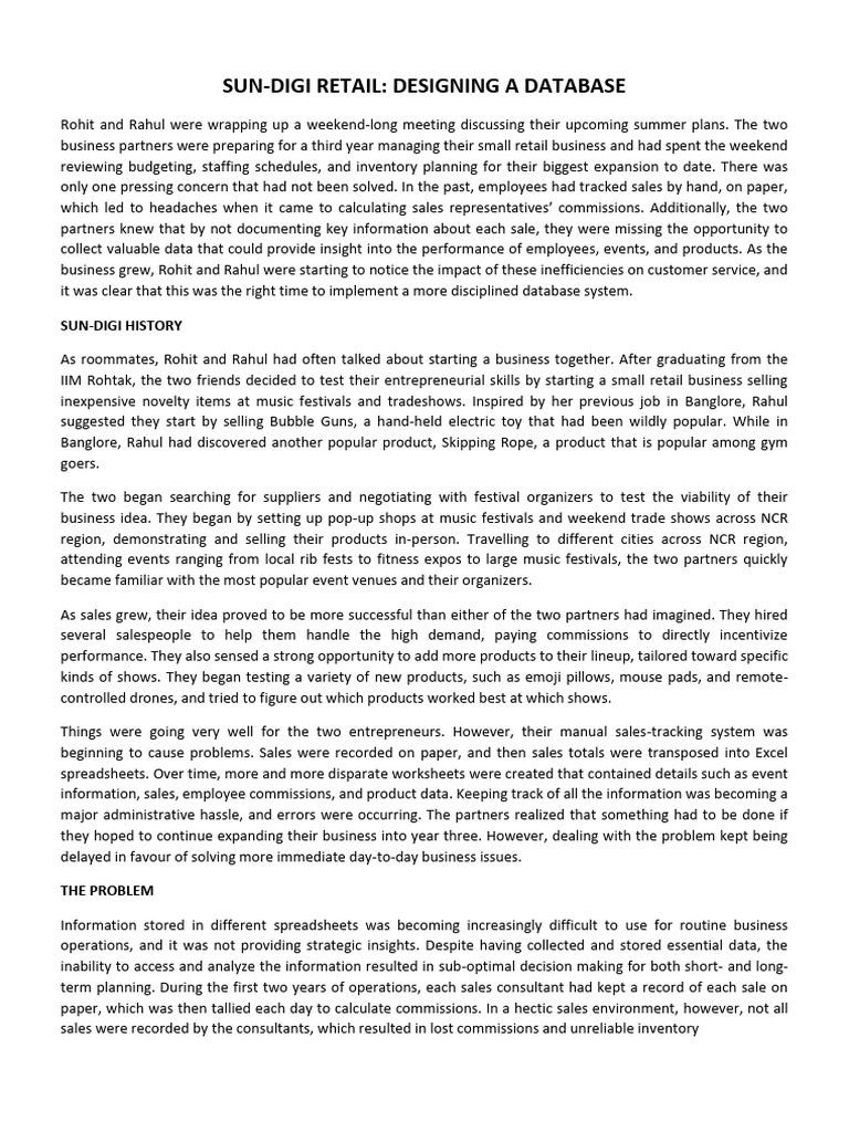 Retail Database Design Guide | PDF | Sales | Databases