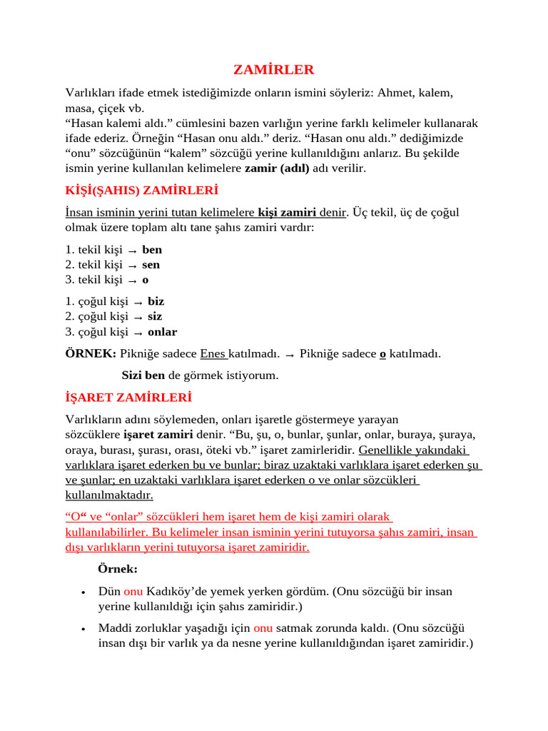 Zamirler | PDF