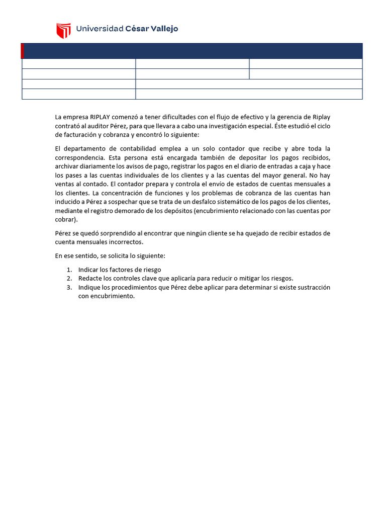 Sesión 4 - Caso Práctico Auditoria en Cxc | PDF