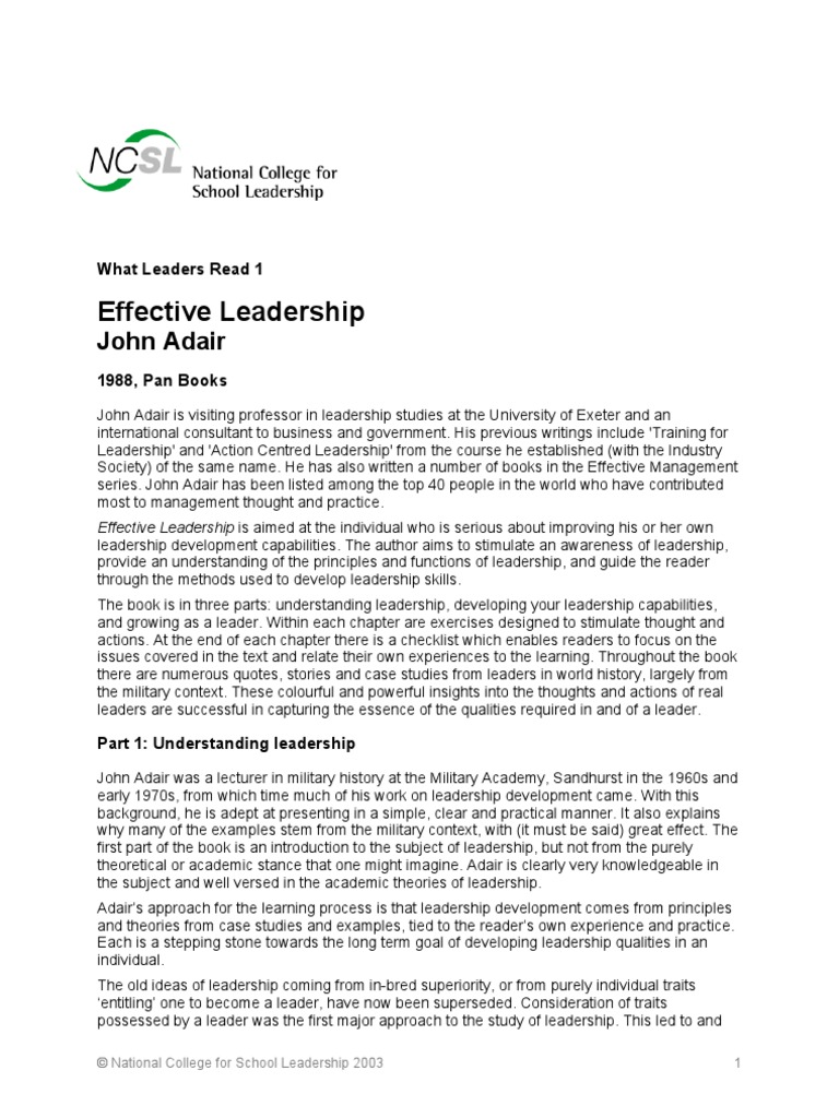 Effective Leadership | PDF | Leadership | Motivation