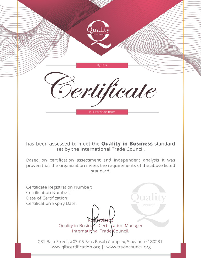 Qib Certificate - Exim Coach | PDF