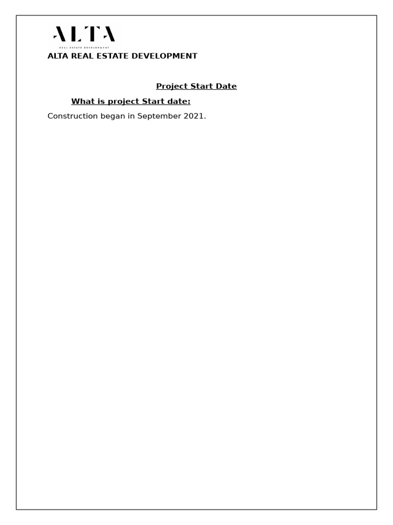 Project Start Date | PDF