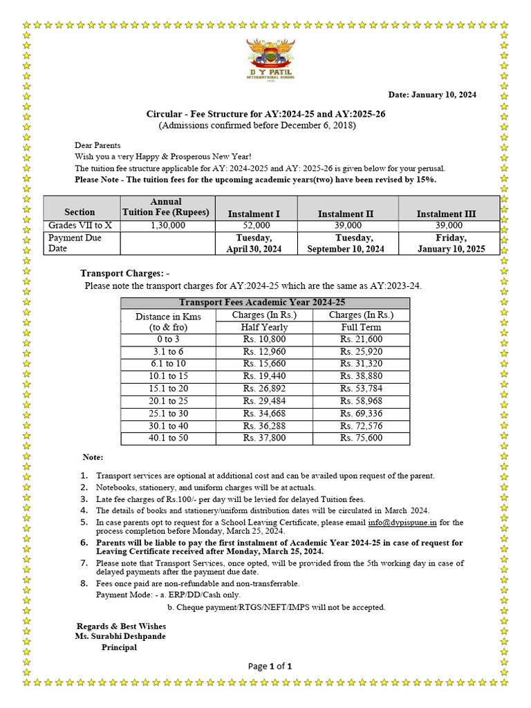 Revised Tuition Fees for AY 2024-26 | PDF | Money | Payments