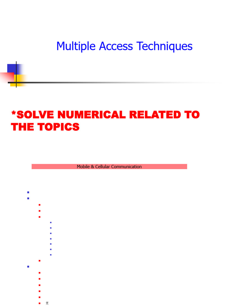 Multiple Access Techniques | PDF | Cellular Network | Channel Access Method