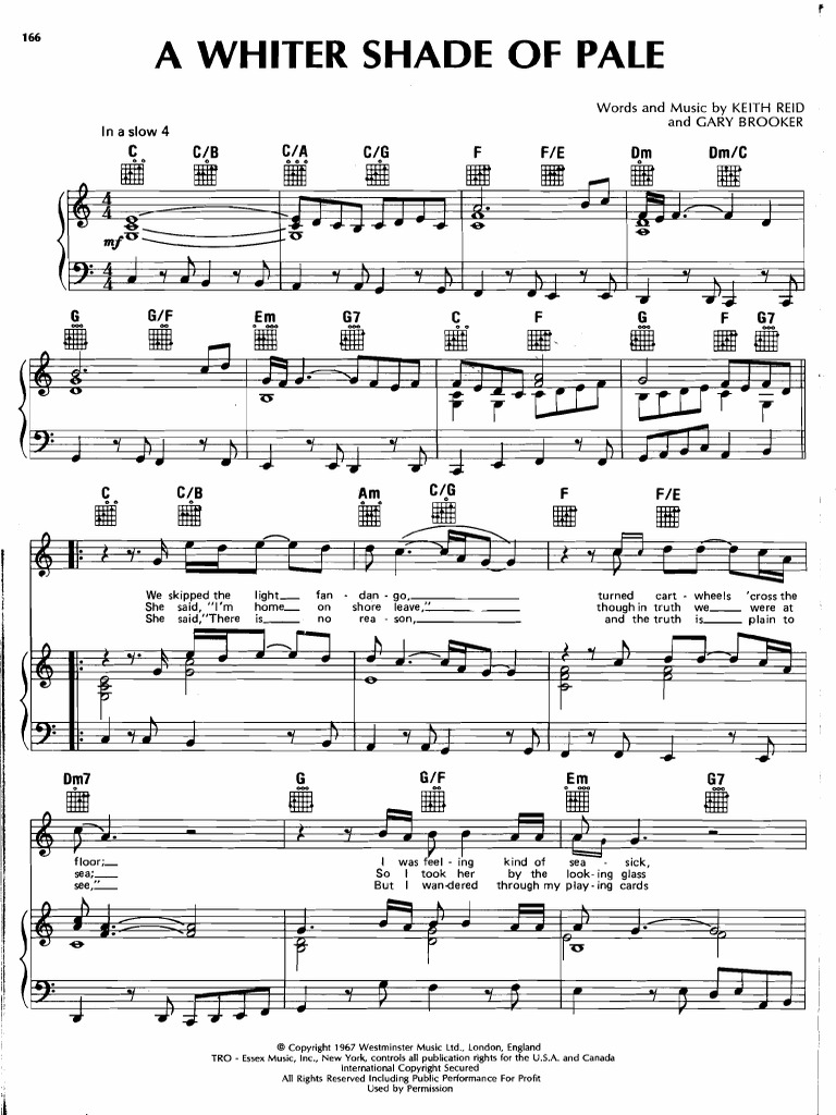 Whiter Shade of Pale - Piano | PDF