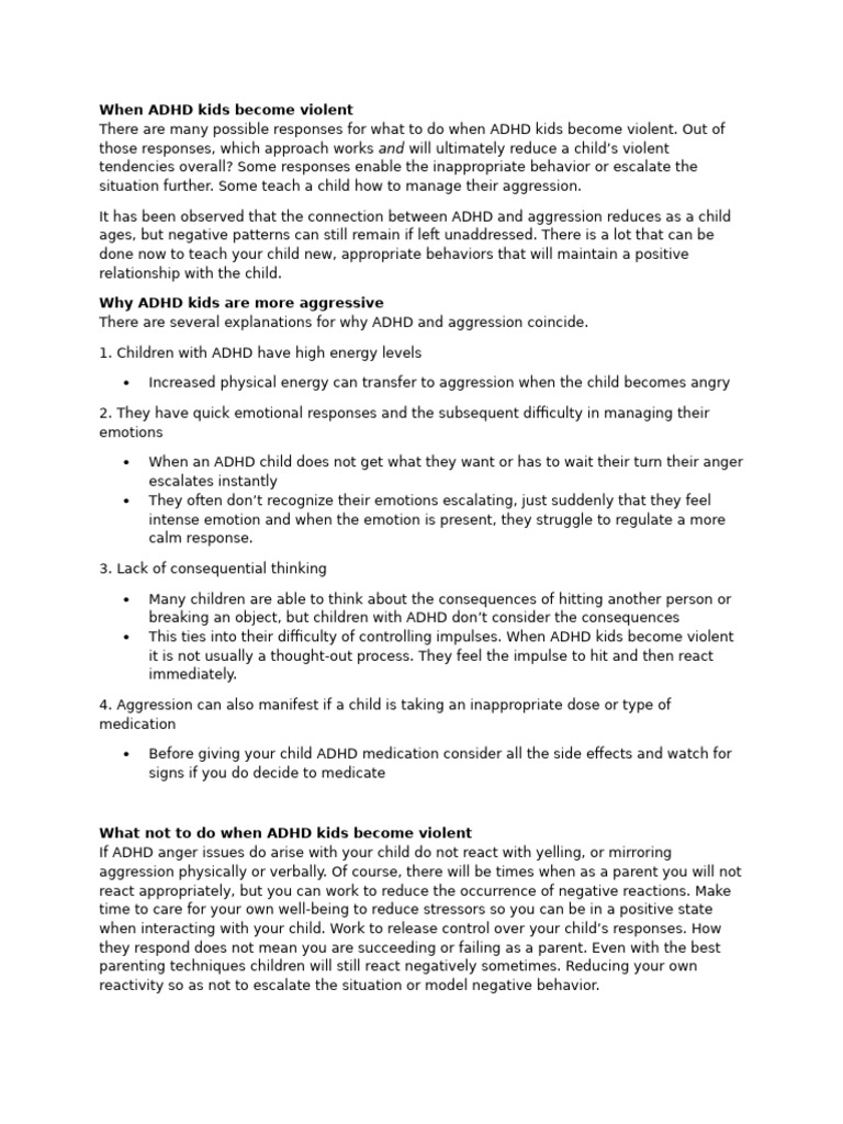 ADHD Meltdowns | PDF | Anger | Aggression