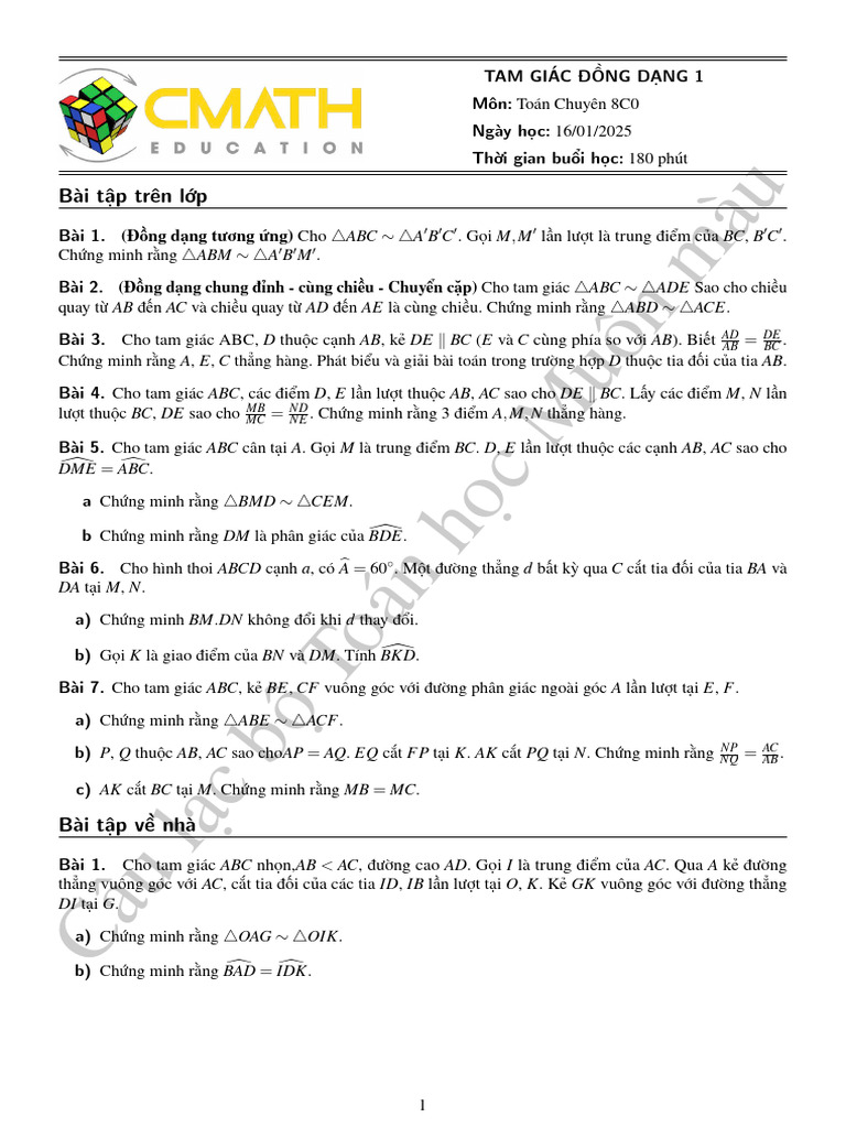 (L8C024CG) 16.01.25 Tam Giác Đ NG D NG 1 | PDF