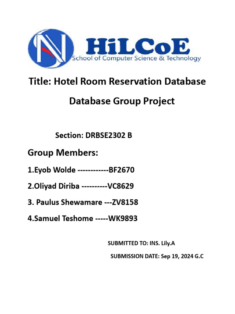 DBMS Last Hotel Room Reservation | PDF | Databases | Data Management