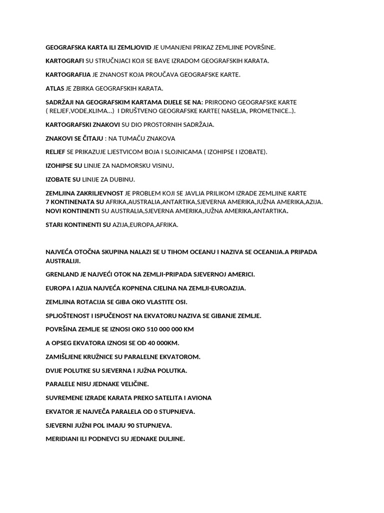 GEOGRAFIJA Pojednostavljen Plakat | PDF