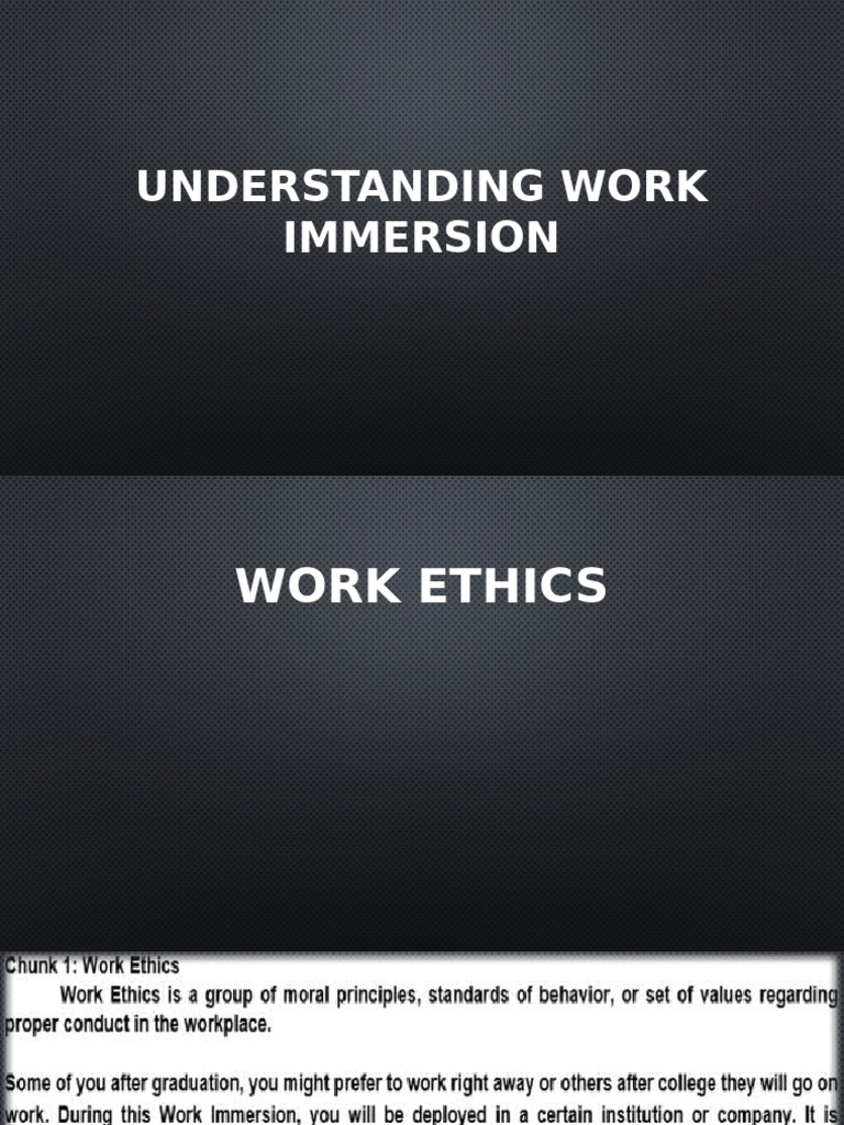 Work Immersion - Week 1 - 3 | PDF