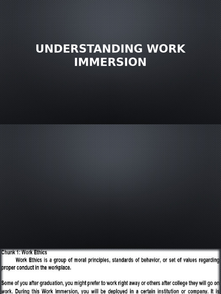 Work Immersion - Week 4 - 5 | PDF