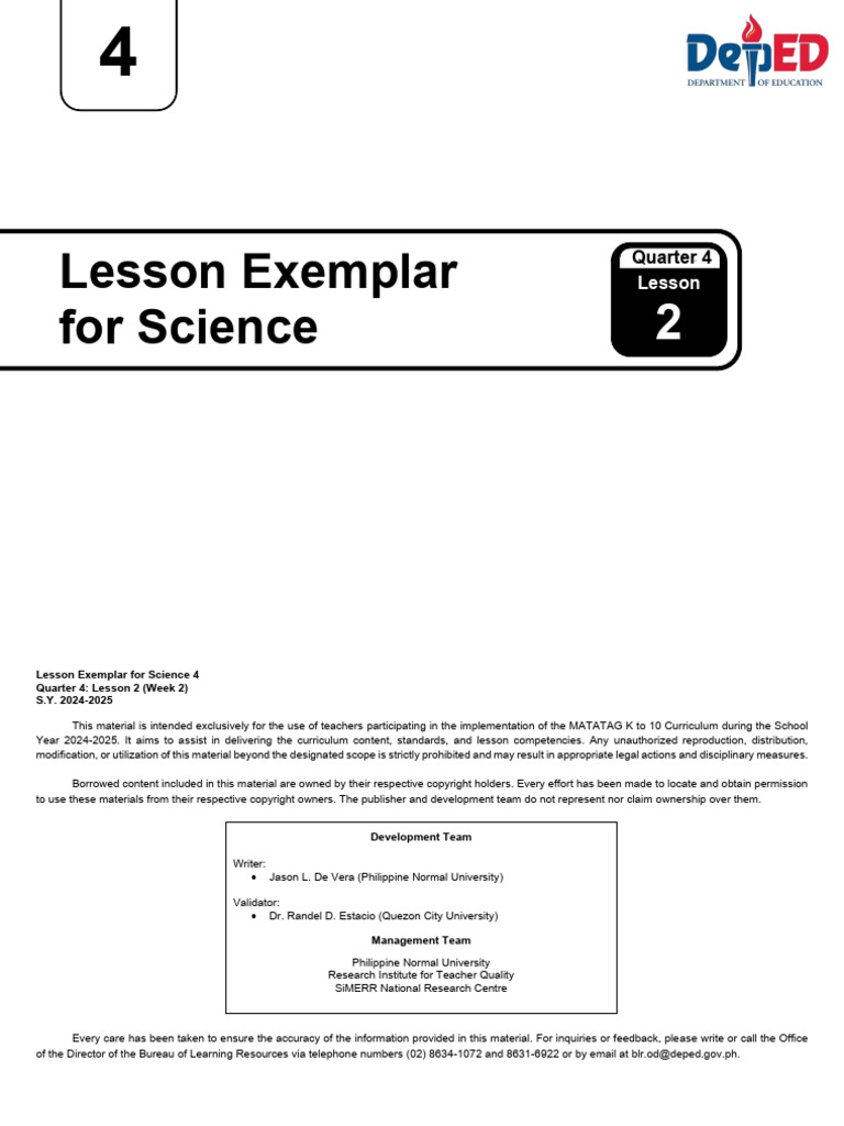 Q4 LE Science-4 Lesson-2 Week-2 | PDF | Learning | Brainstorming