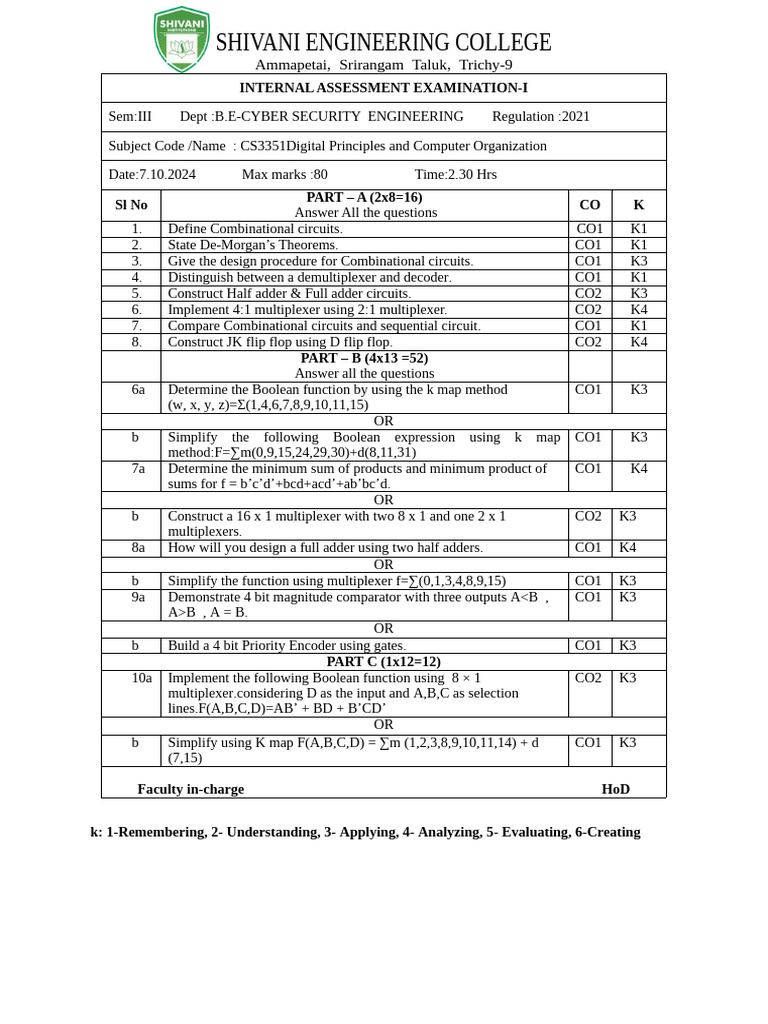 CS3351 - DPCO - Cyber Security QP | PDF | Theoretical Computer Science | Electronic Design