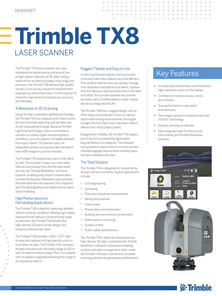 Laser Scanner - Trimble TX8 | PDF | Image Scanner