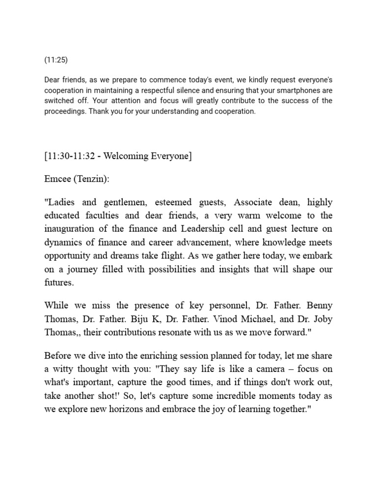 FINALE EMCEE SCRIPT | PDF FINALE EMCEE SCRIPT | PDF