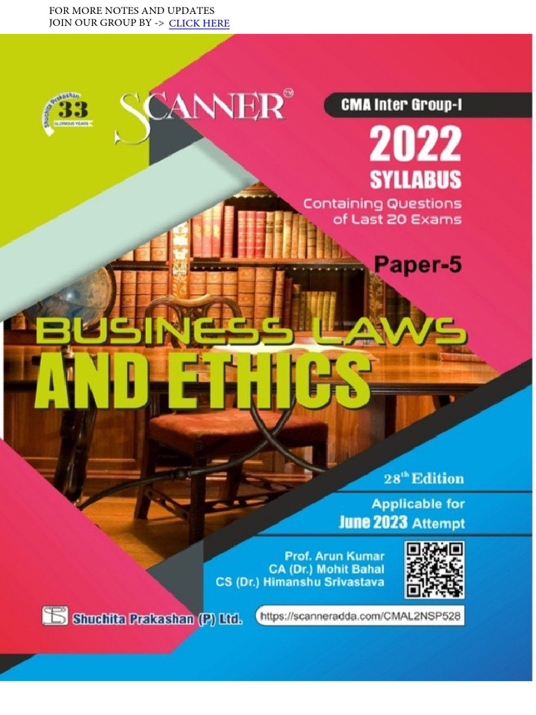 p5 law & ethics scanner cma inter | PDF