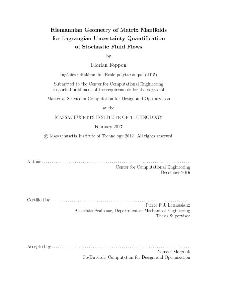 Riemannian Geometry of Matrix Manifolds - Thesis - 17 | PDF | Matrix ...