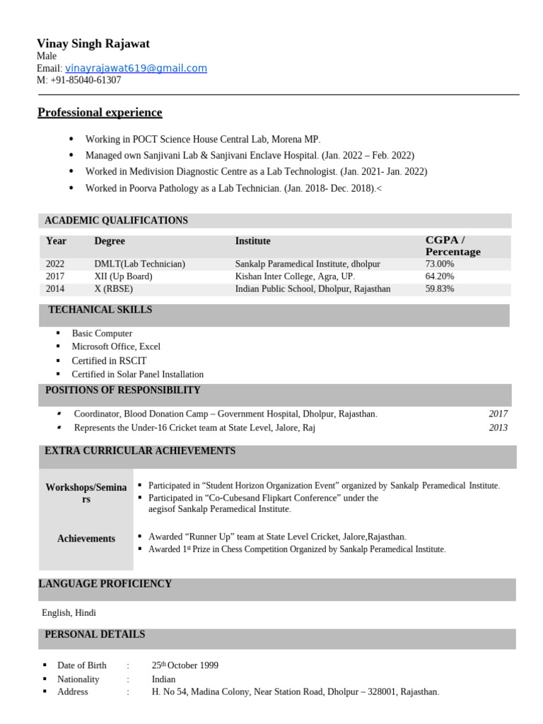 Vinay_CV_updated (1) | PDF