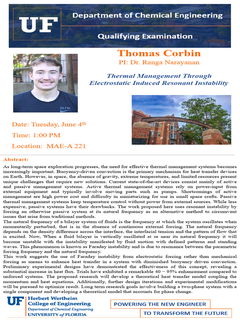 Corbin, Thomas PhD QE Announcement | PDF | Heat Transfer | Resonance