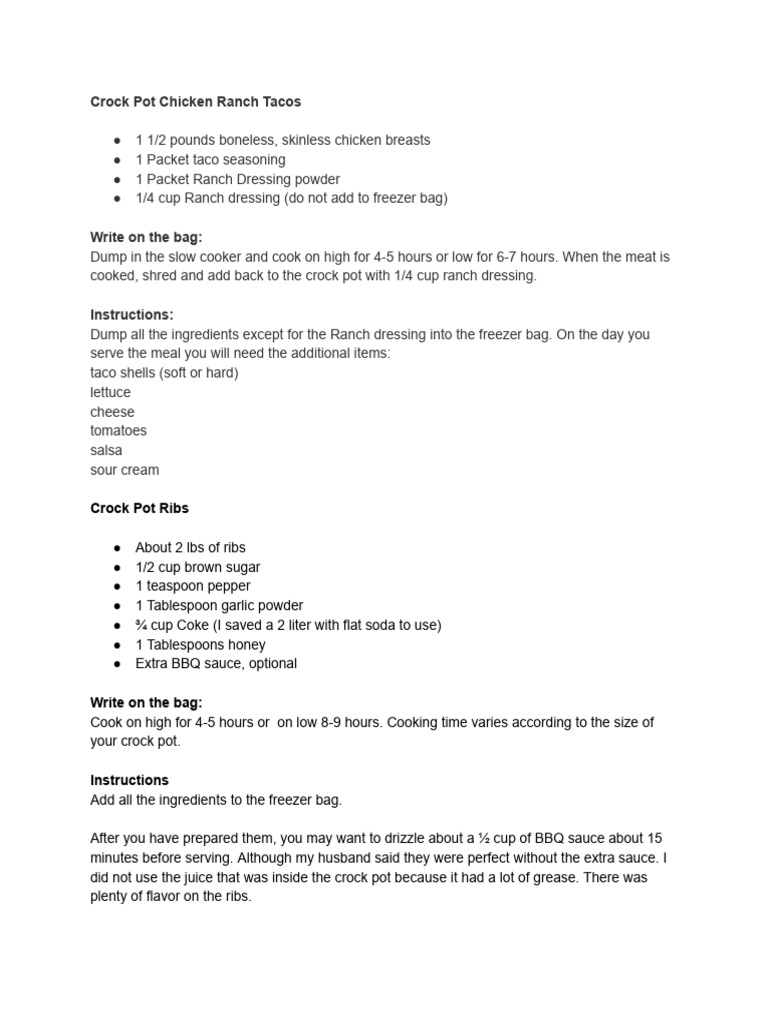 Part 5 1 Hour + 1 Mess 5 Crock Pot Dinners PDF | PDF | Slow Cooker | Soup