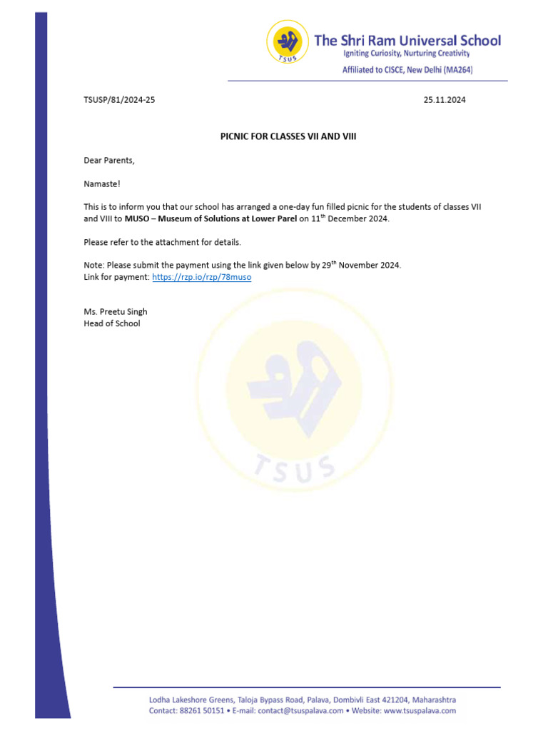 Picnic For Classes Vii and Viii: MUSO - Museum of Solutions at Lower ...