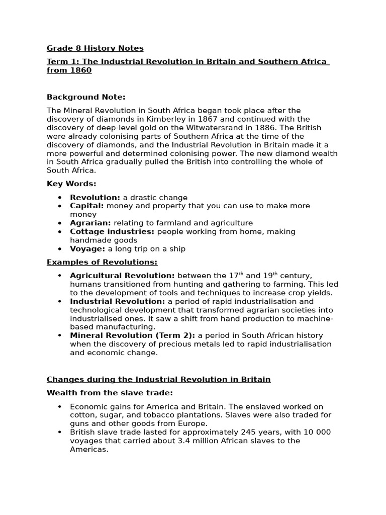 Changes During The Industrial Revolution in Britain | PDF | Industrial ...