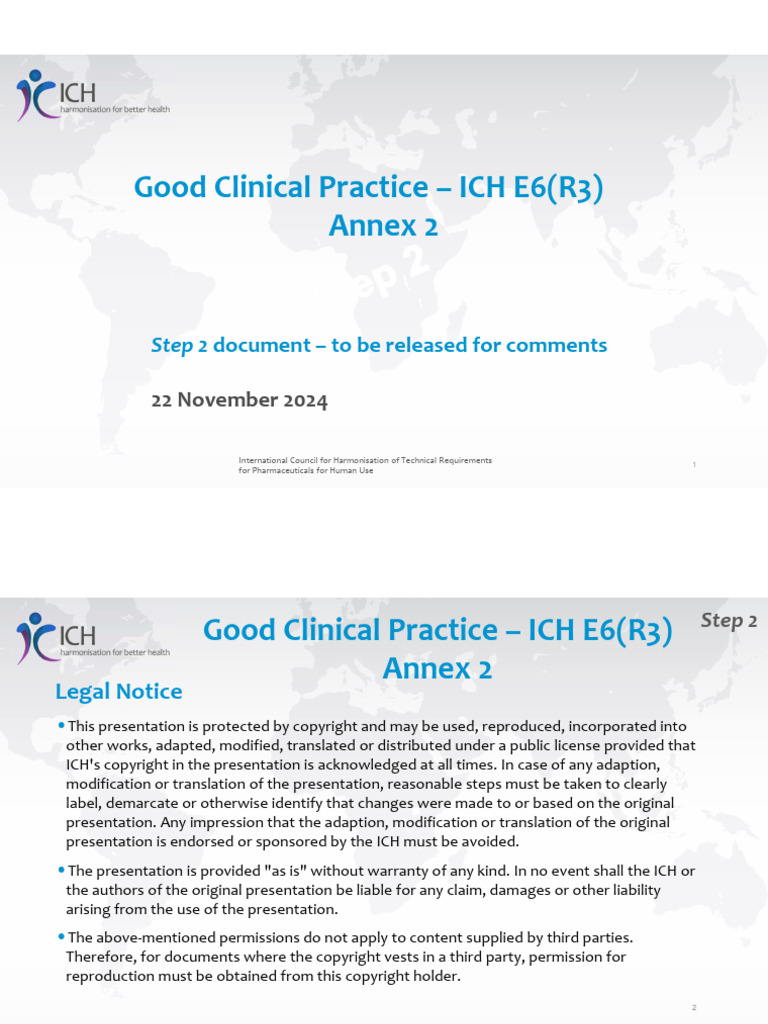 Presentation ICH GCP (R3) Annex 2 Draft | PDF | Clinical Trial ...