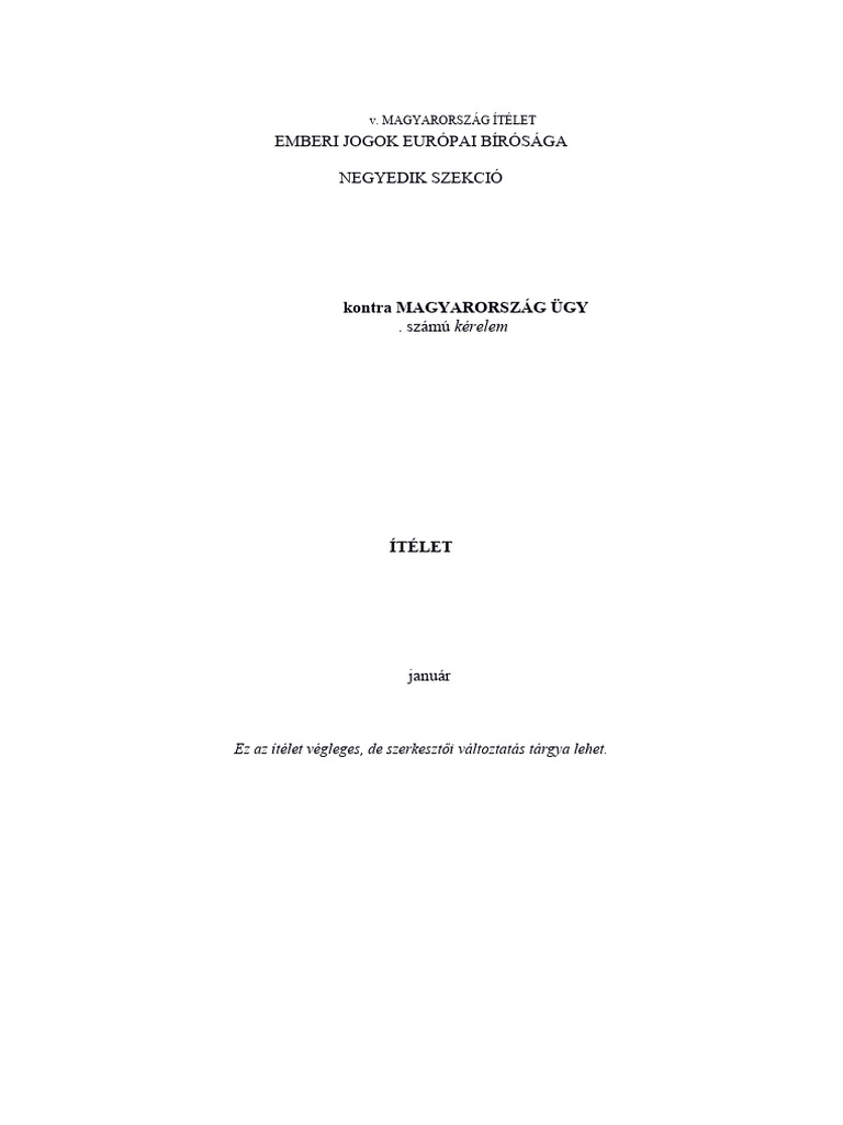 Kahlert Kontra Magyarorsz G | PDF