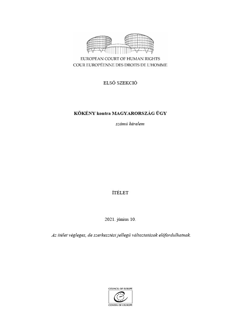 K"K Ny Kontra Magyarorsz G | PDF