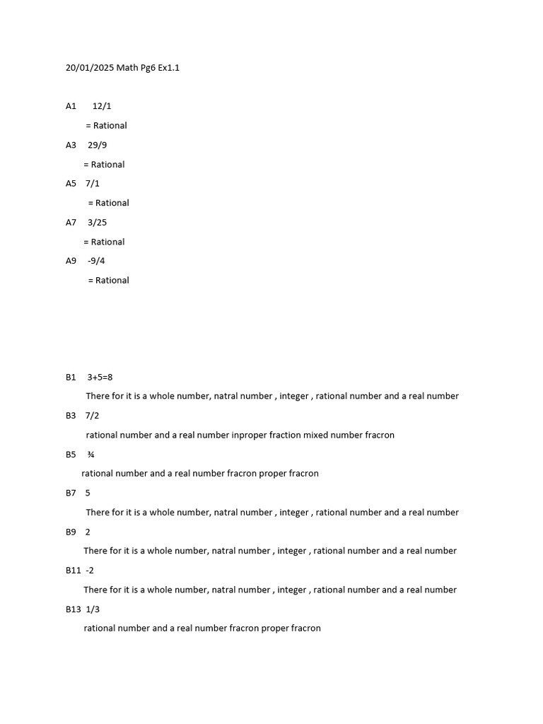 Math Pg6 Ex1.1 PDF | PDF